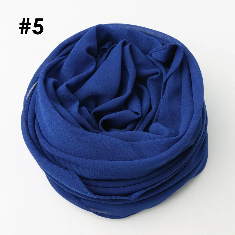 Luxury 100% Chiffon Georgette Hijab Stoller Scarf for Women and Girls ...