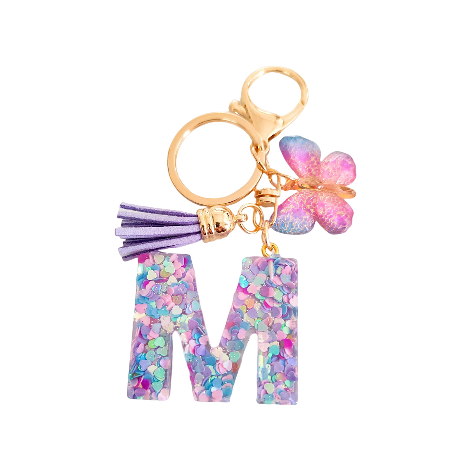 Keychain Pendant Personalized Purple Alphabet Keychain for Girls ...