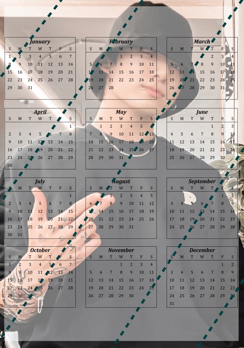 bts jungkook calendar 2023 (customization available) | Daraz.pk