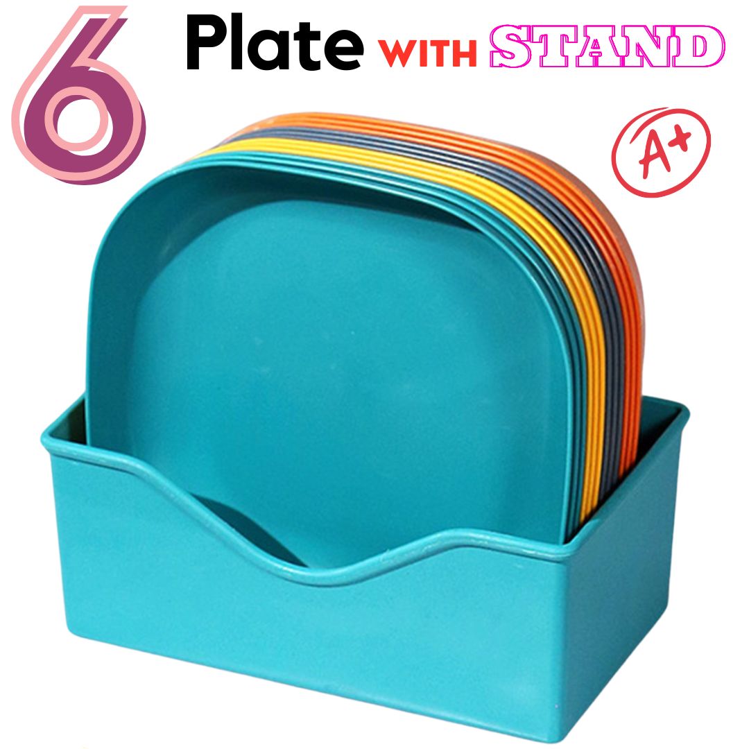 10 Plates with Stand Multi-function Spit Bone Dish Household Food Grade ...
