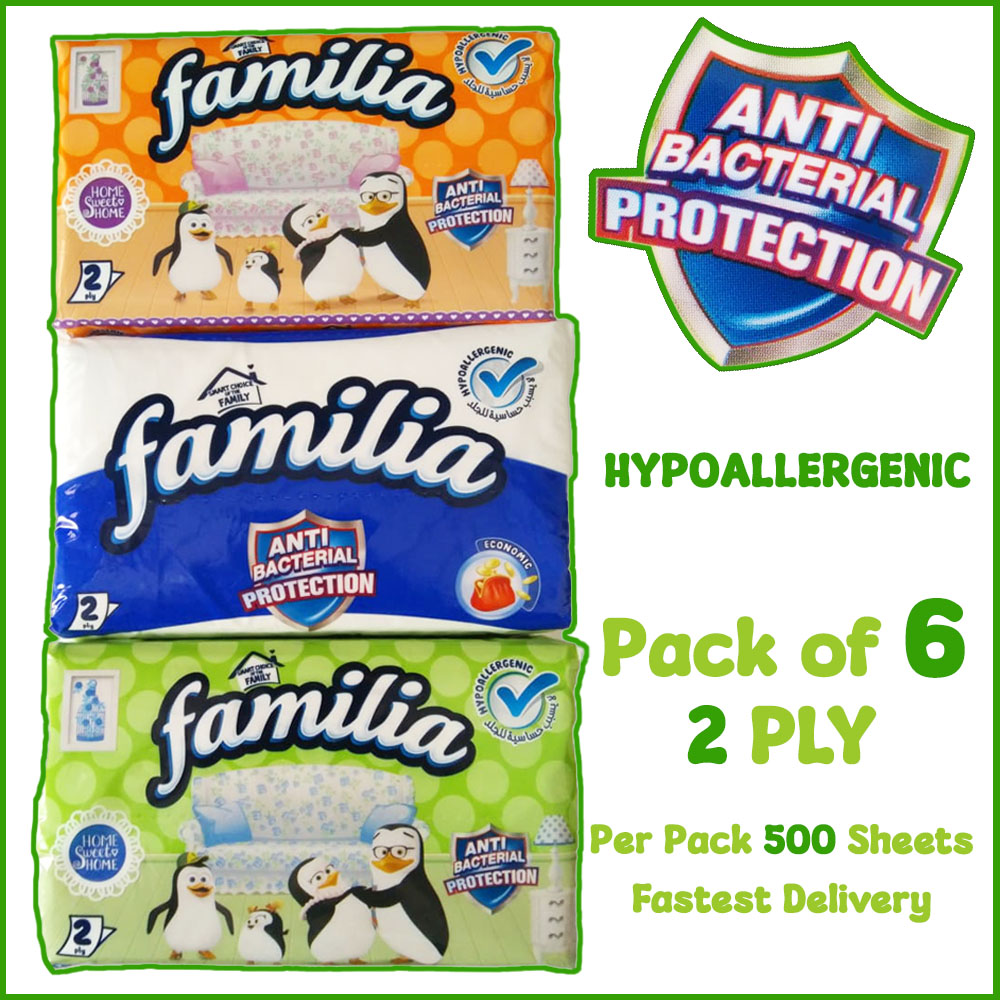 Familia Tissues Antibacterial Pack of 6 (2 PLY) | Daraz.pk