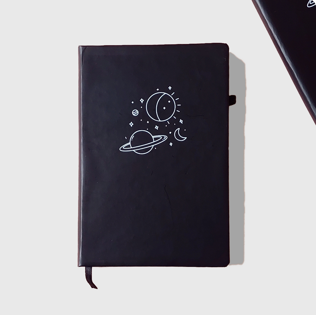 Space Doodle Minimalistic Black BuJo Notebook Dot grid Diary Dotted ...