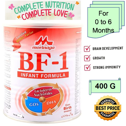 Morinaga BF 1 Infant Formula 400 G For 0 to 6 Months Tin Packing with GOS, DHA & Lactoferrin ...