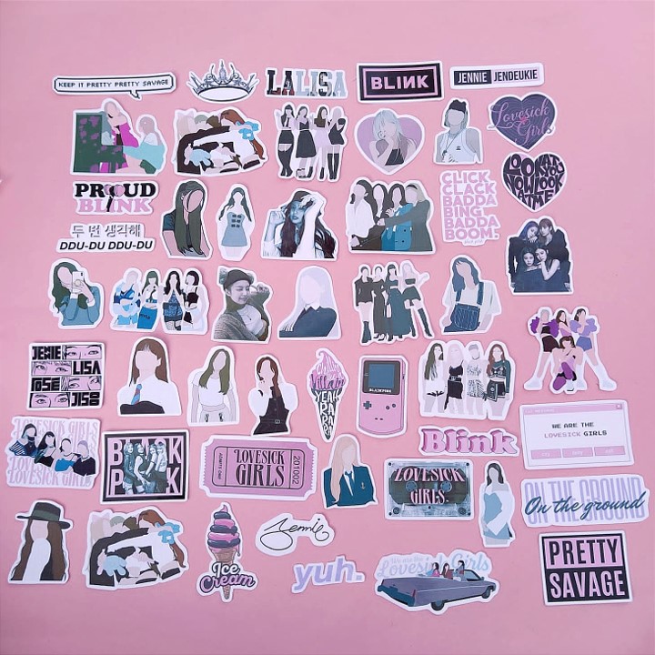 50/25pcs kpop BLACKPINK JISOO JENNIE ROSE LISA stickers music artists ...