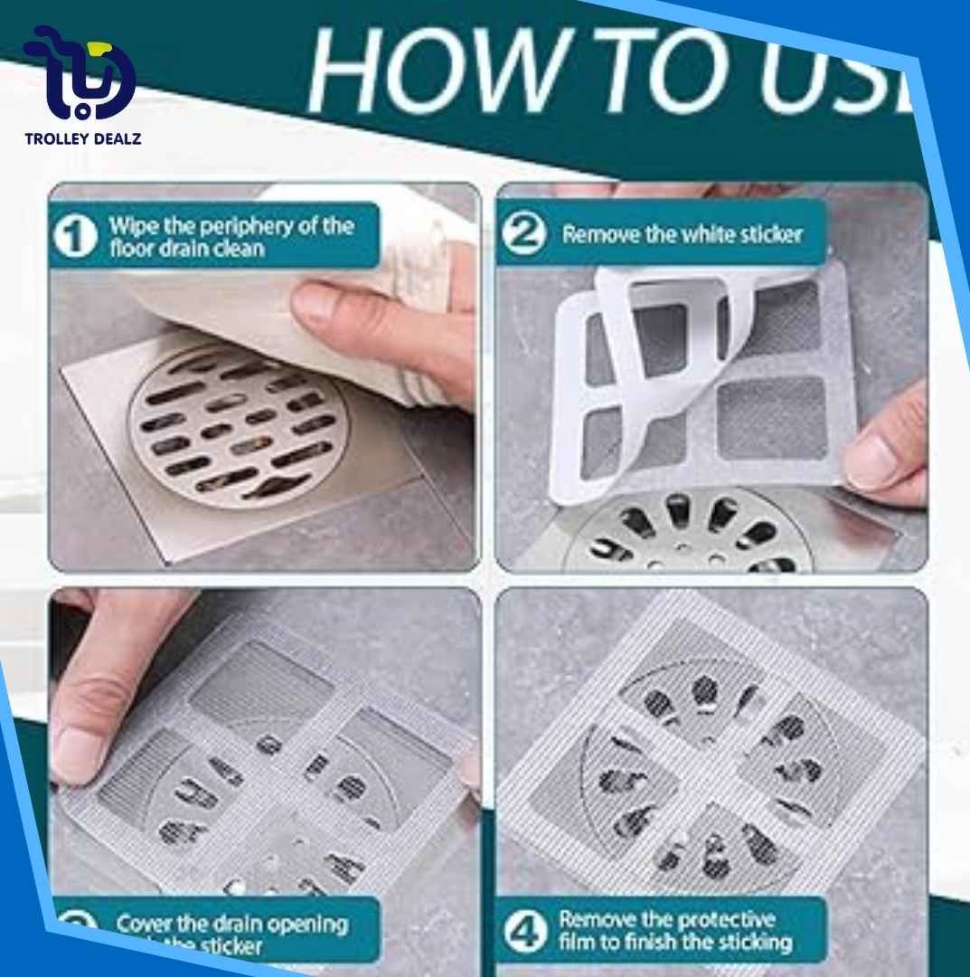Pack of -10Pis Disposable Floor Drain Sticker Shower Drain Hair Catcher ...