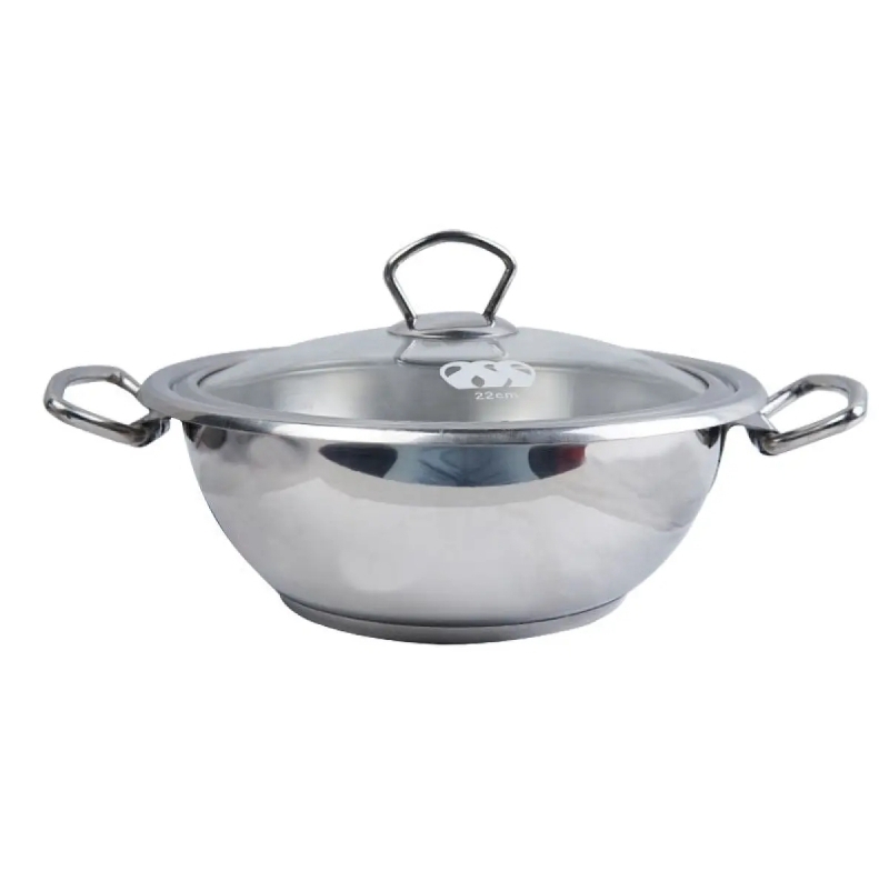 Alpha Stainless Steel Cooking Wok-Encapsulated Double Bottom Stainless ...