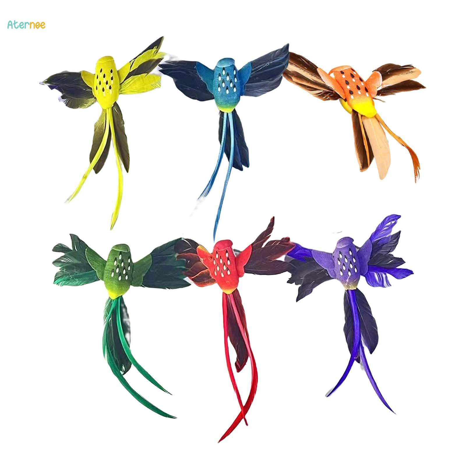 6 Pieces Lifelike Feathered Hummingbird Model for Garden Patio Wedding ...