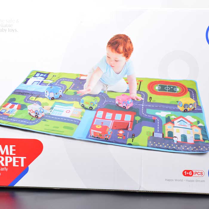 Baby Play Mat For Floor Plush ABC Playmat With City Design