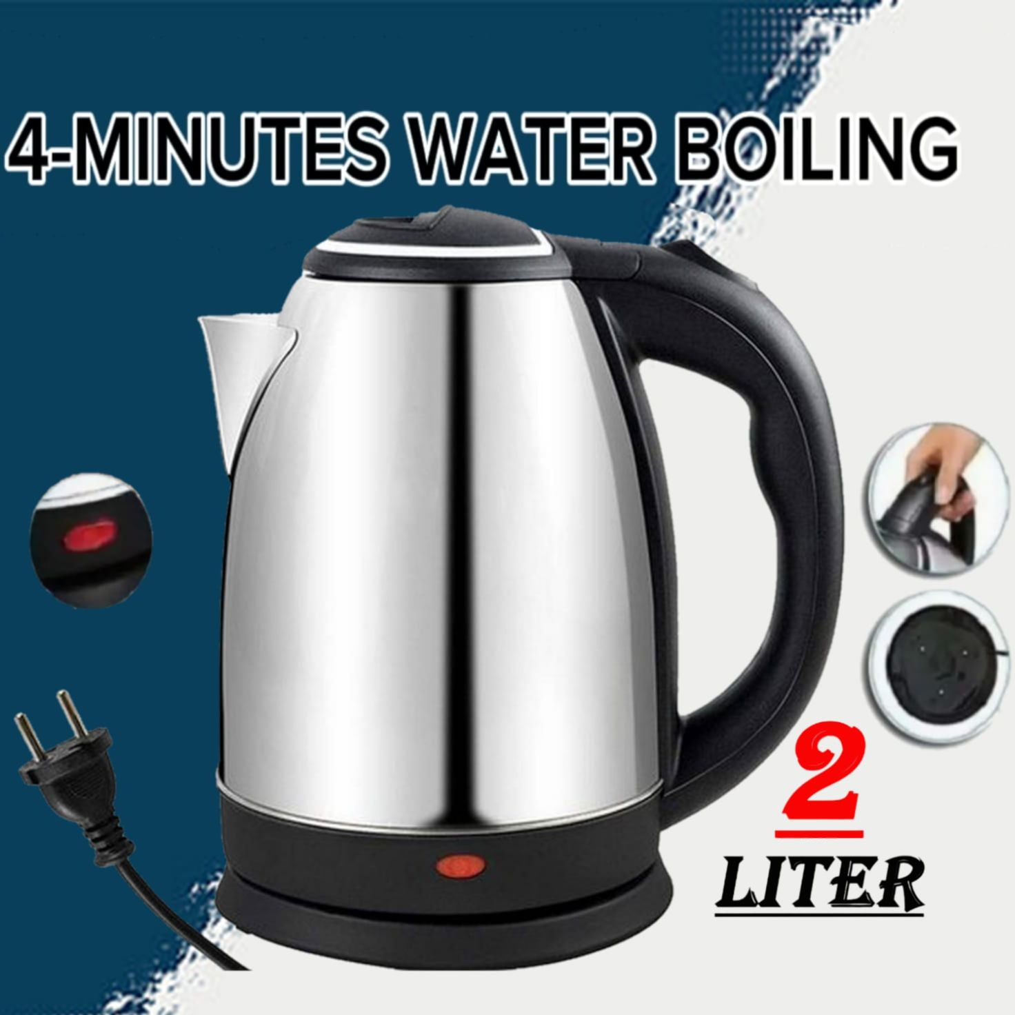 Electric Kettle - stainless steel body - automatic instant heating - 2. ...
