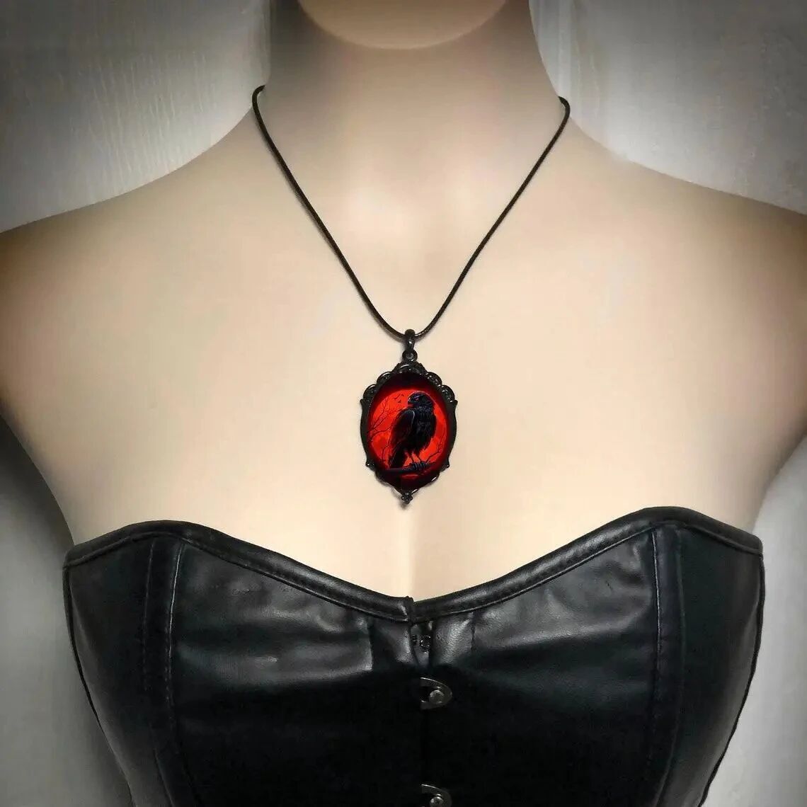 Gothic Vampire Cameo Necklace Women Men Fashion Pagan Witch Jewelry ...