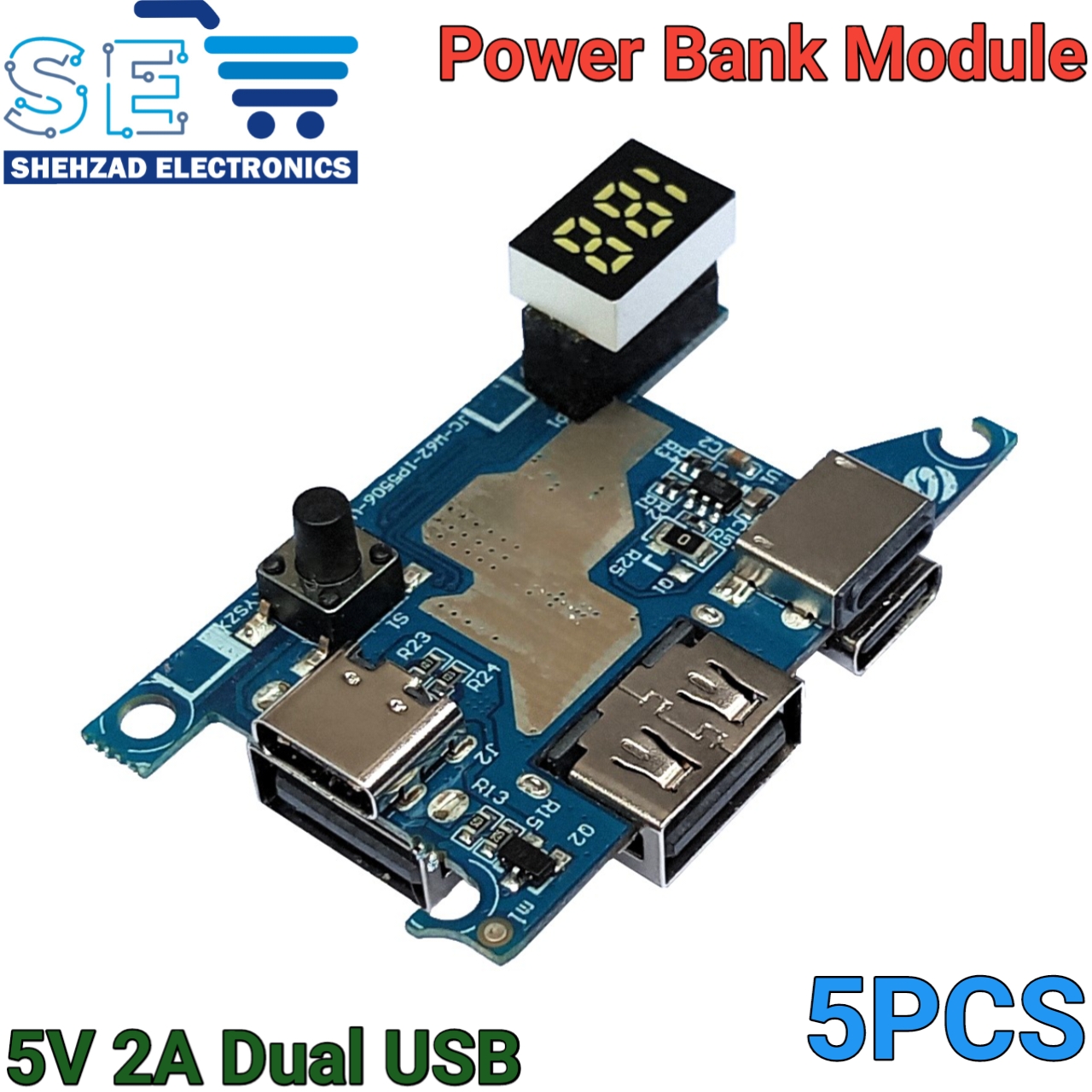LED/LCD Dual USB 18650 Battery Charger Power Bank Module 5V 1A 2A Board ...