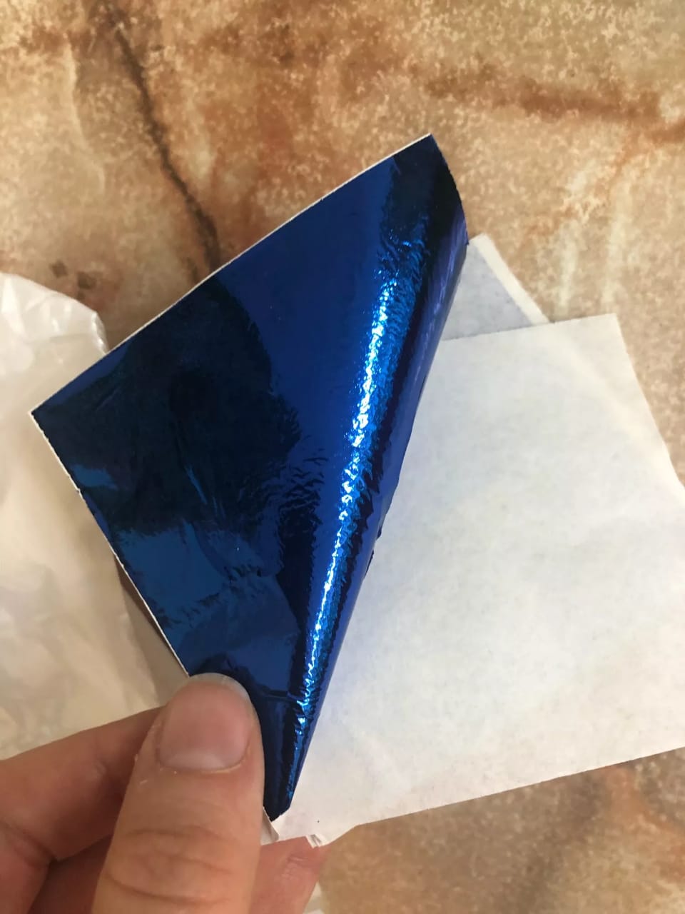Pack of 2, 4, 6, 8, 10 Gold Foil Leaf Paper COLOR BLUE 8*8.5cm So_nay ...