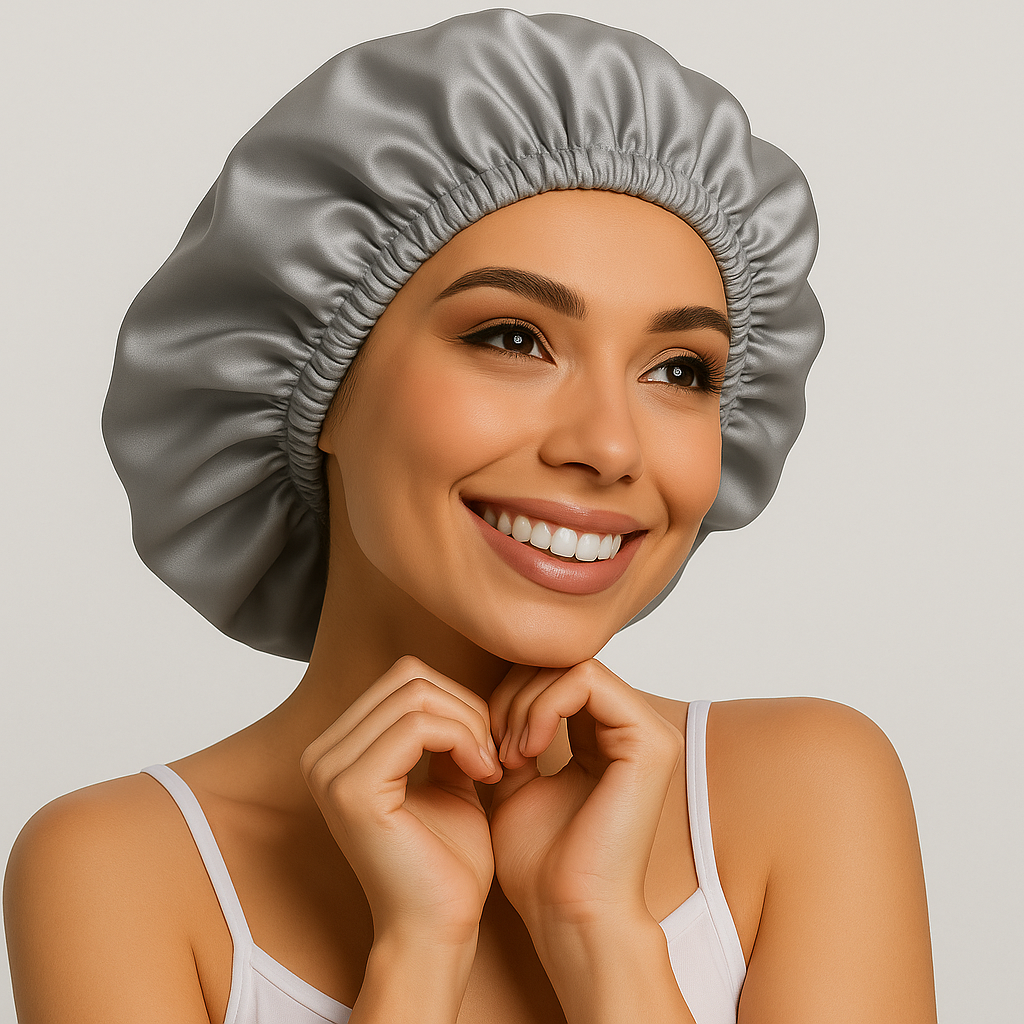 Satin Hair Bonnet for Sleeping – Double Layer Soft Silk Cap Adjustable ...