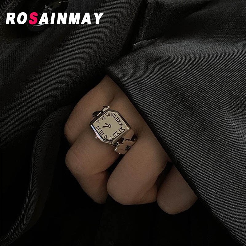 Vintage Watch Rings for Women Silver Color Roman numeral Clock Ring ...