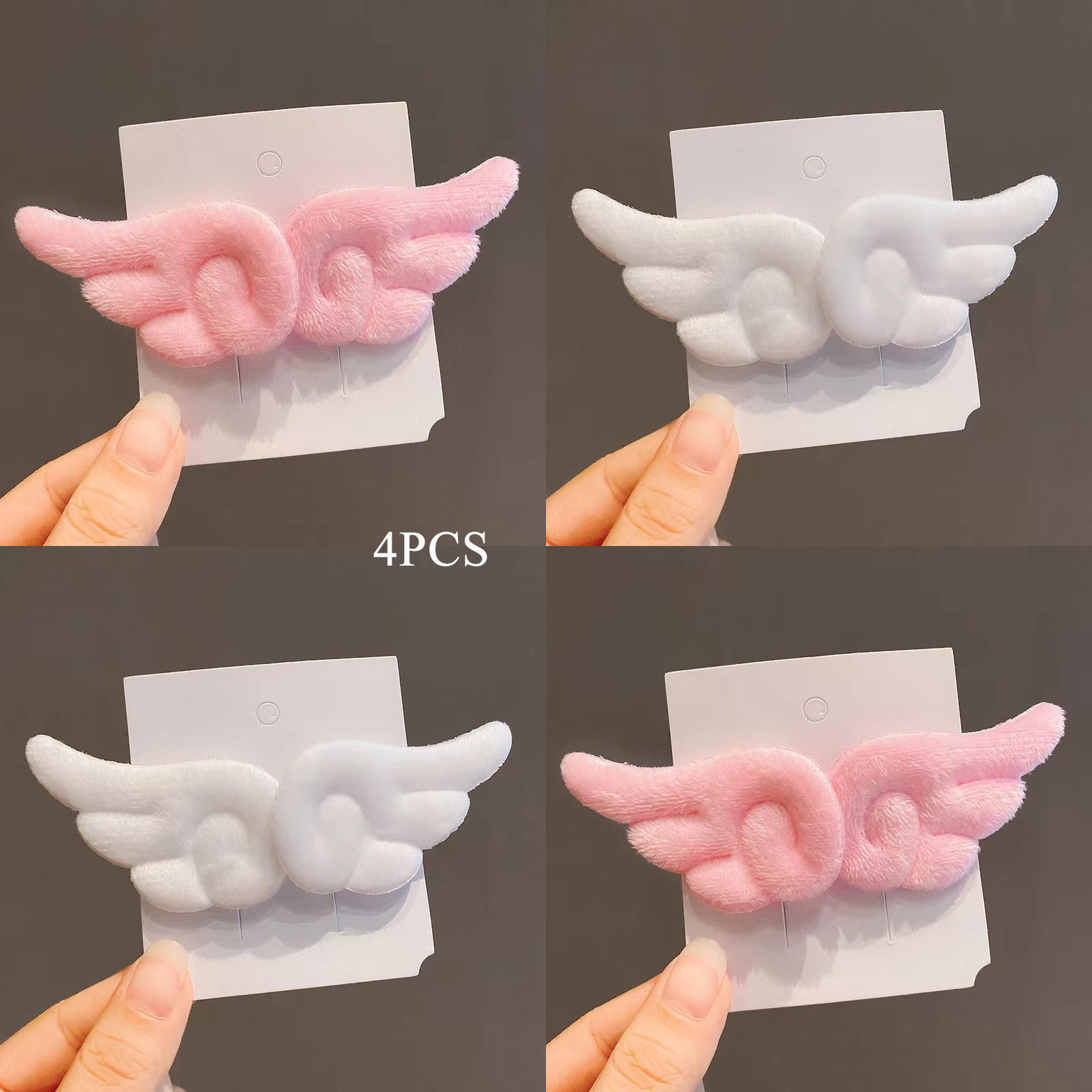 2024 2pcs Angel Wings Super Cute Angel Wing Plush Hairpin Girl Hair ...