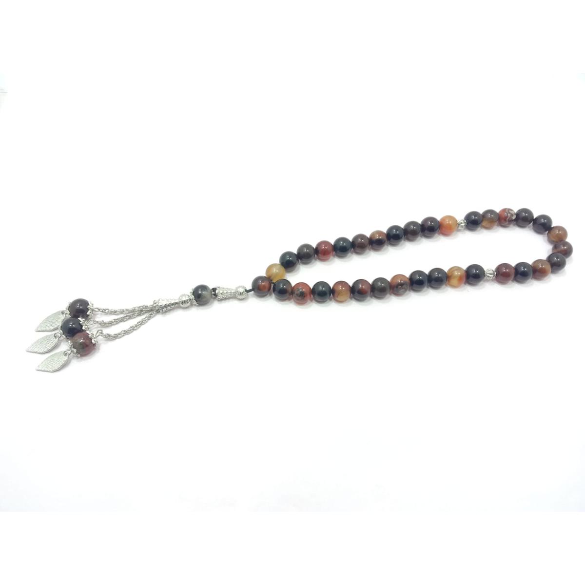 Aqeeq 33 Beads 10mm Muslim Prayer Tasbeeh / Zikr Tasbih - Multicolour ...