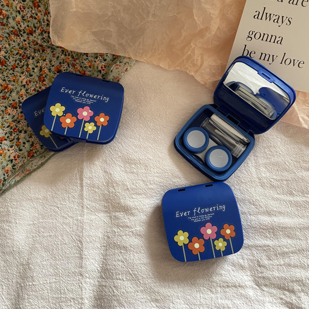 Minimalistic Contact Lens Holder With Pocket Size Floral Print Contact ...
