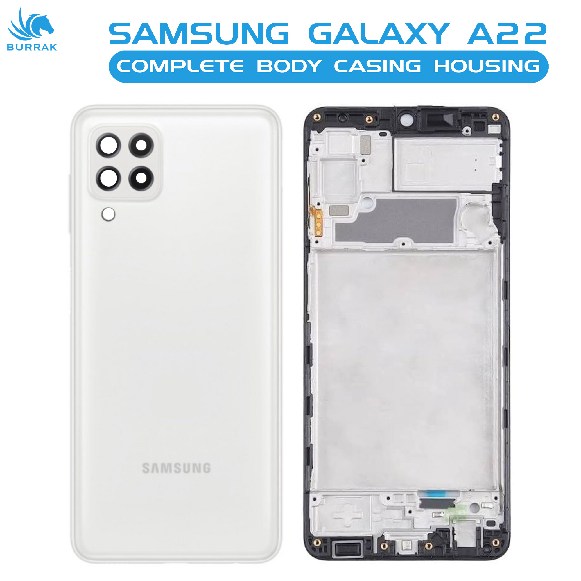 Samsung Galaxy A22 Rear Complete Body Casing Housing Replacement For ...