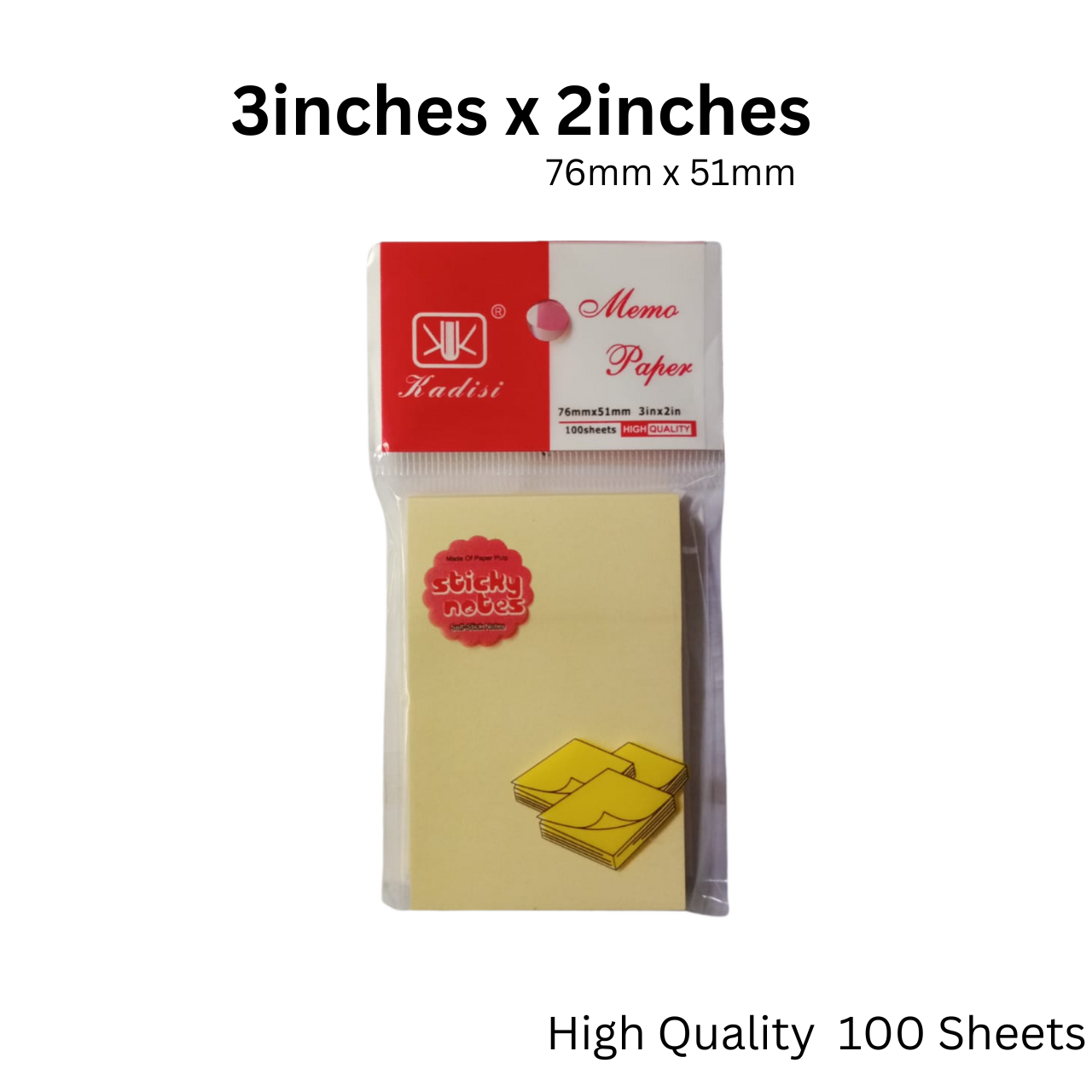 Premium Quality Sticky Note Pad 100 sheets 3x5inch , 3x4inch , 3x3inch ...