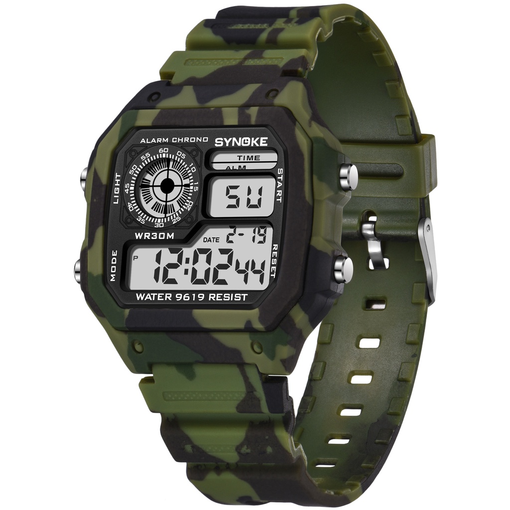 SYNOKE Men Watch Digital Wristwatches Square LED Sports Watch Male ...