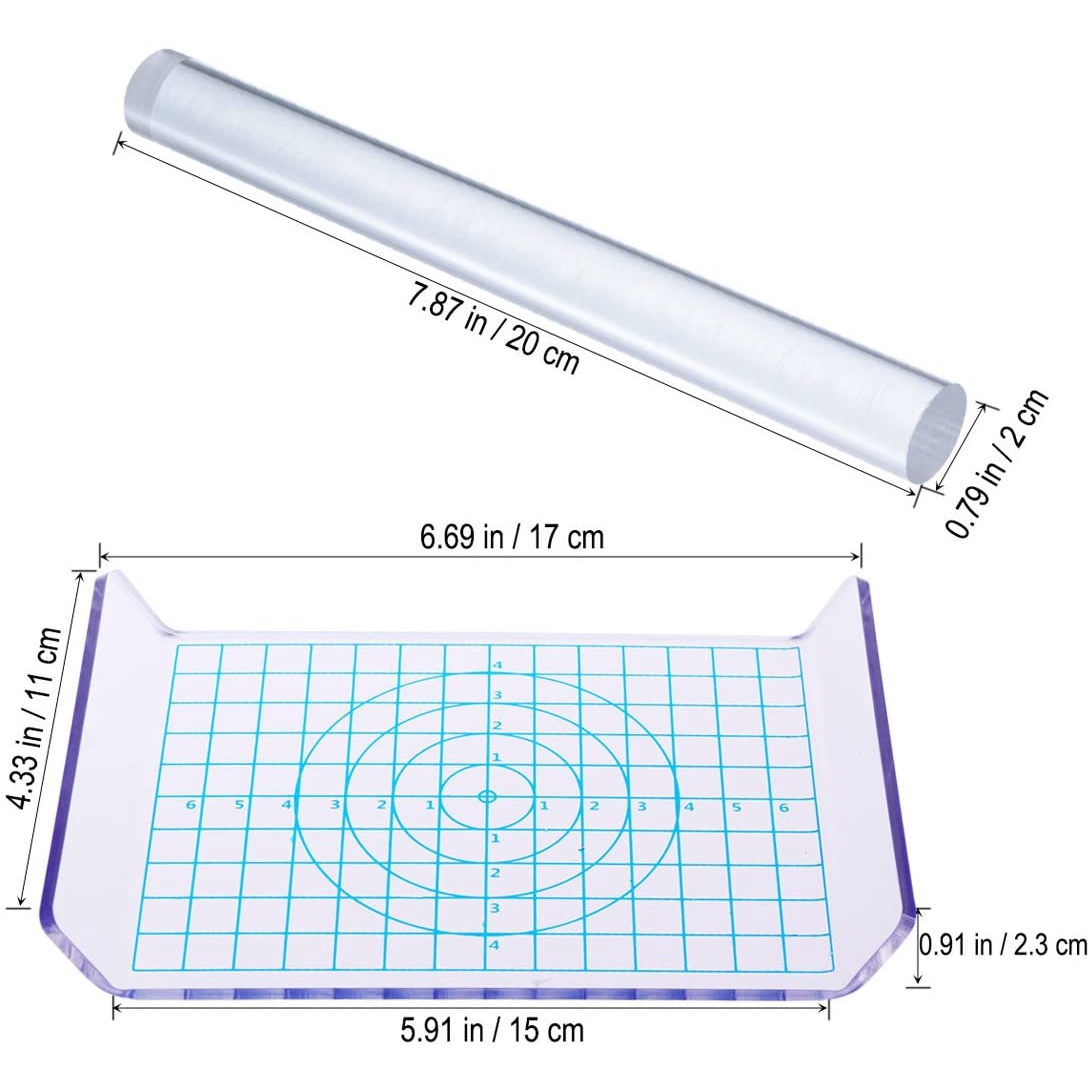 Clay Tool Kit,Acrylic Clay Roller with Grid Sheet Clay Pottery Tool for ...