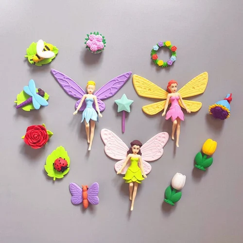 Fancy Barbie , Unicorn and Fairy Erasers Set , 10 Different Pieces for ...