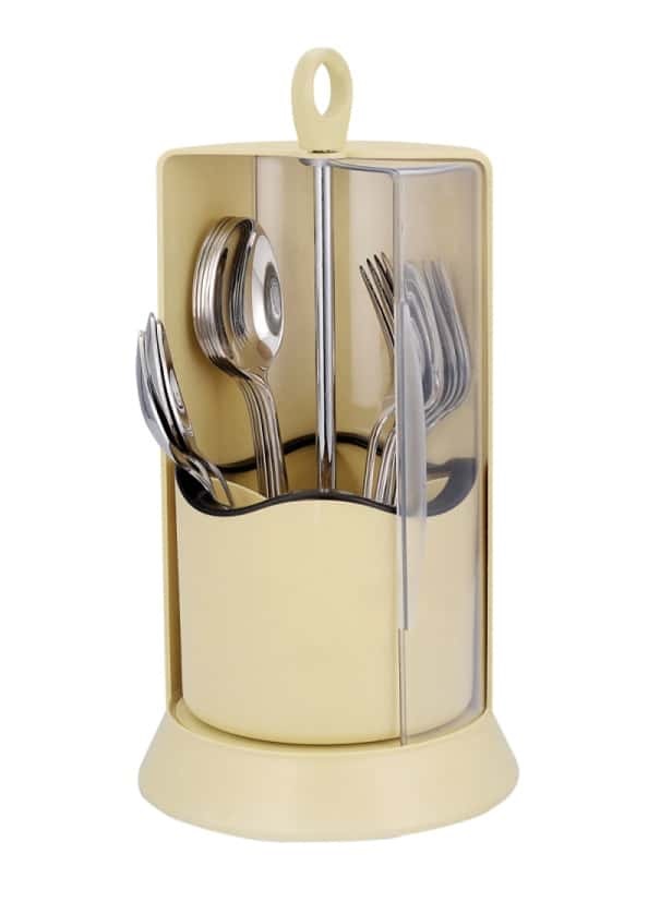 Dust Safe Rotating Cutlery Organizer Stand Pen Stationary Holder ...