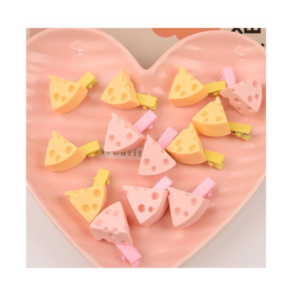 New Girls Child Cute Sand Cheese Hairpin Simple Side Top Hair Clips ...