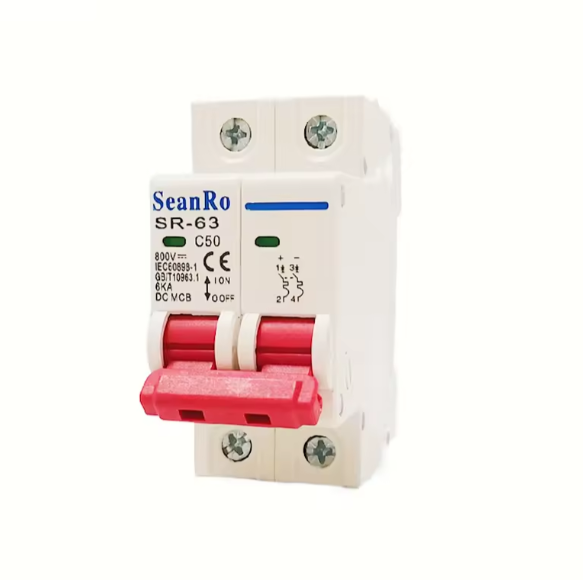 SeanRo Circuit breaker MCB, DC voltage 500V 1000V 2P 63 amp DC circuit breaker for solar panels ...