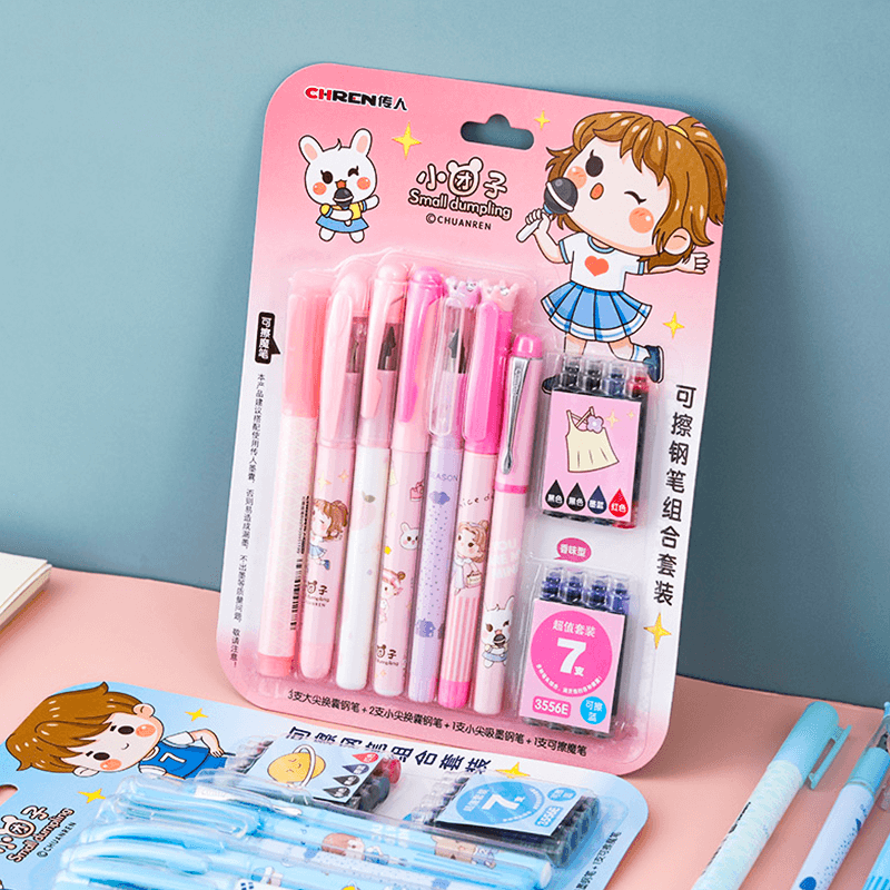 CHREN Cute Fountain Pen Set Of 7 With Ink Refills | Daraz.pk