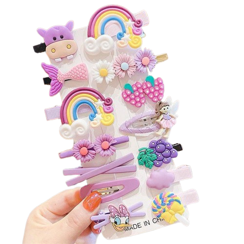 14 PCS COLORFUL CUTE HAIR PINS | Daraz.pk