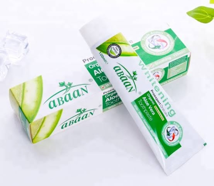 Abaan Organic Probiotic Aloe Vera Whitening Toothpaste 120mle | Daraz.pk
