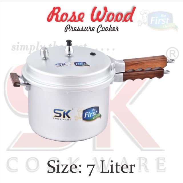 Pressure Cooker Wood Handle | Rose Wood Pressure Cooker 7LTR with Easy ...