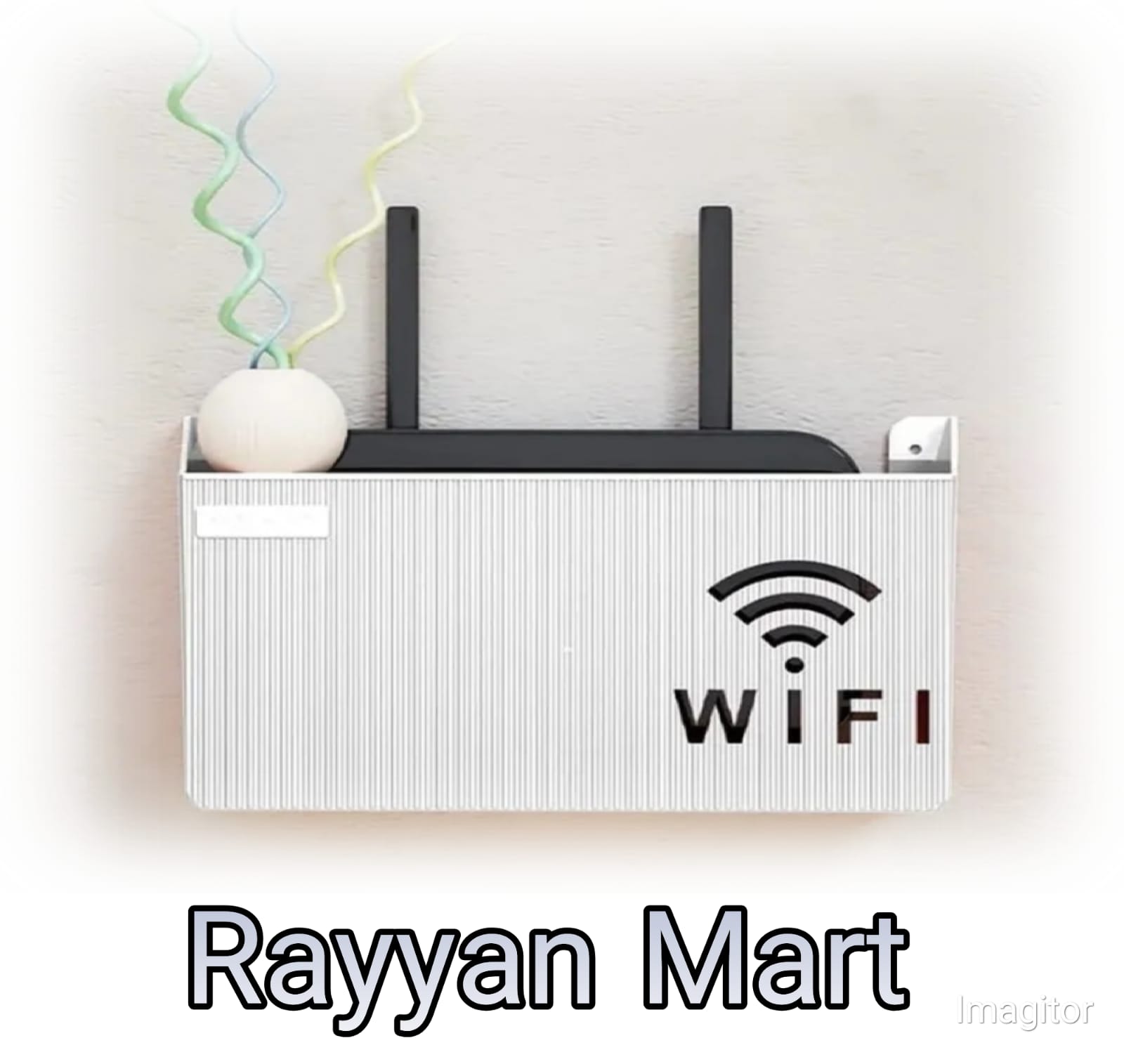 Wall Mounted Storage Router Shelf Holder router box Office Media Decor ...