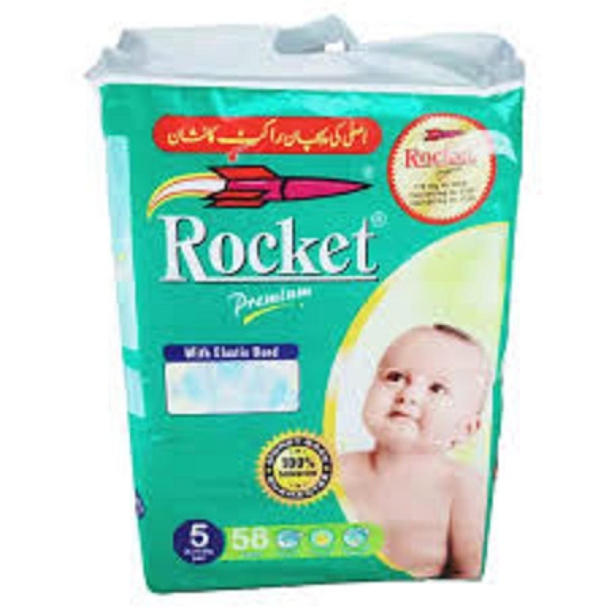 Rocket premium diapers-jumbo pack-XL (5)-58 PCS | Daraz.pk