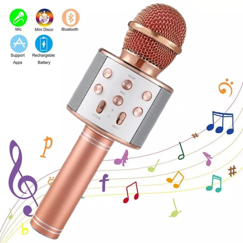 Sixonic WS 858 Portable Rechargeable Wireless Bluetooth Microphone & HiFi Speaker KTV Handheld ...