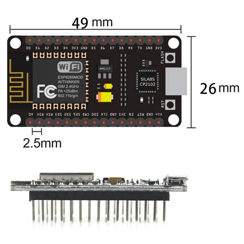 2 PCS ESP8266 NodeMCU CP2102 ESP-12E Development Board for IDE ...