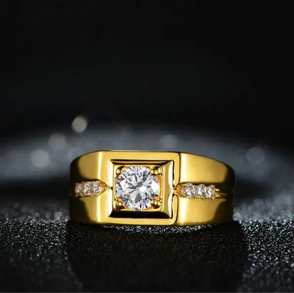 Gentleman Temperament Plated 24K Gold/Silver Ring For Men Wedding Rings ...