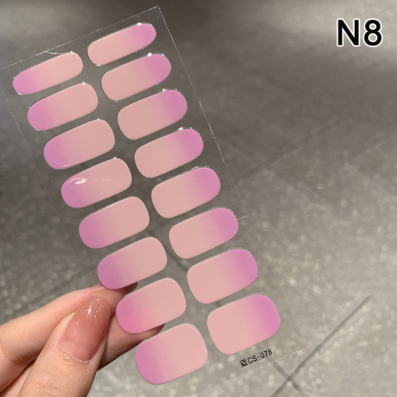 16Pcs/Sheet Semi-Cured Gel Nail Polish Sticker Long-Lasting Extension ...