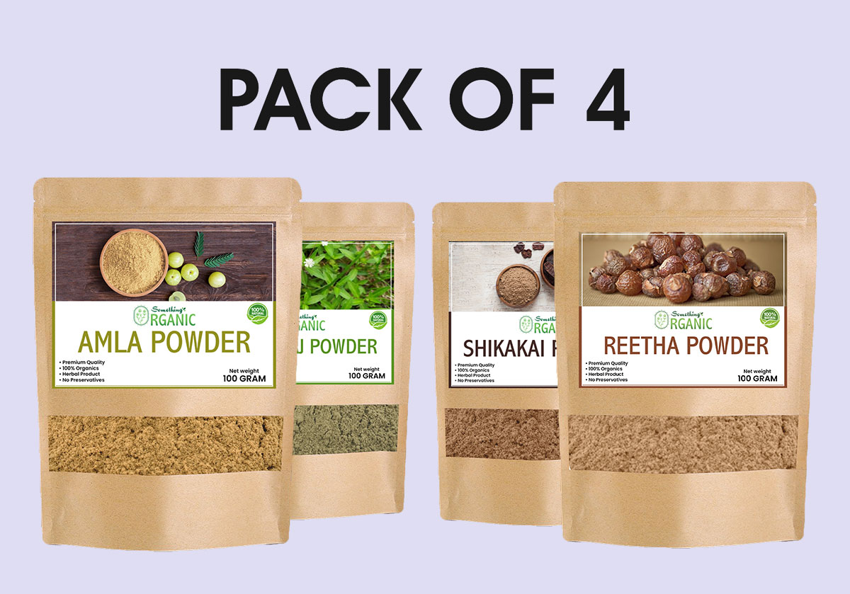 Pack of 4 Amla Reetha Shikakai Powder | Amla Retha Sekakai Powder ...