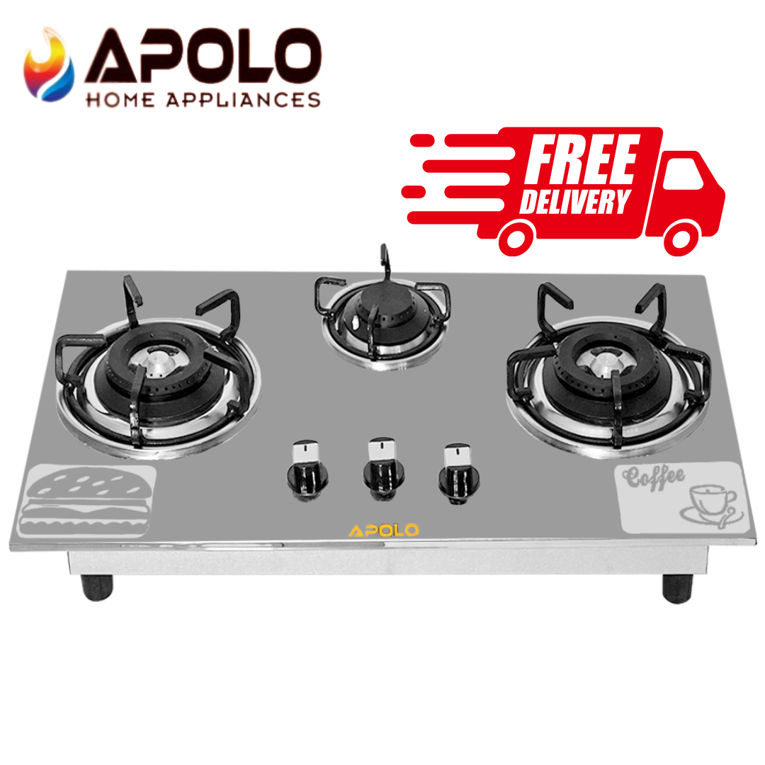 APOLO Automatic Hob - Model 510 - 3 Burner Auto Ignition Stove - 100% ...