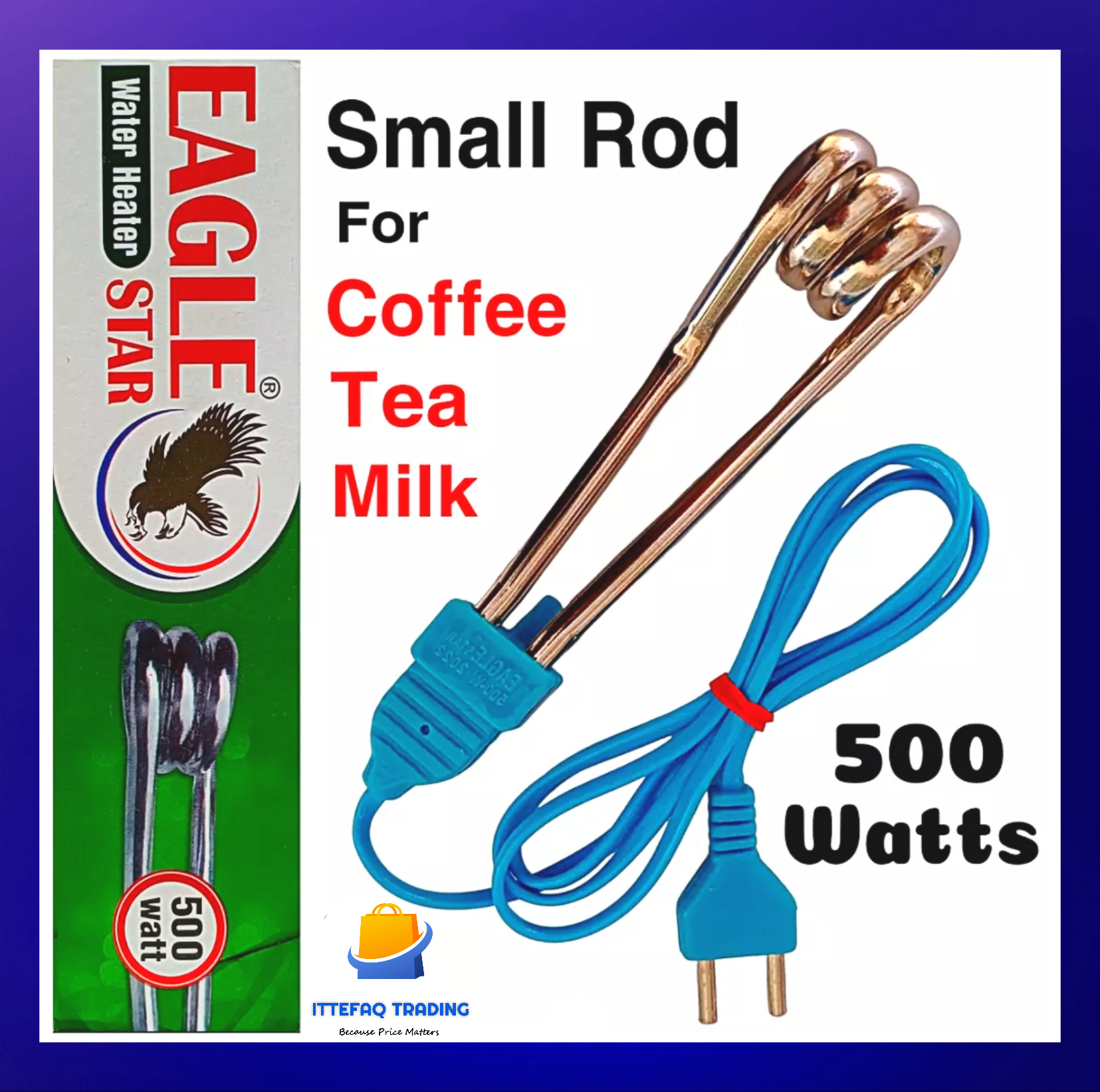 Electric Water Heating Rod Mini Portable 500 Watts For Coffee, Tea ...
