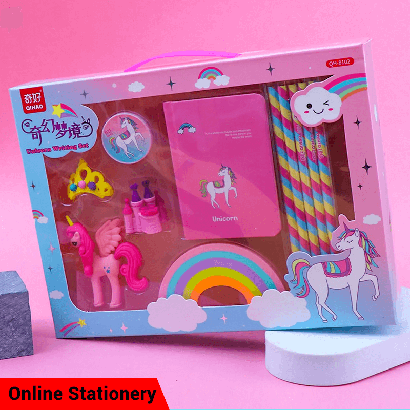 Cute Pink Unicorn Stationery Set of 7 Pieces | Daraz.pk