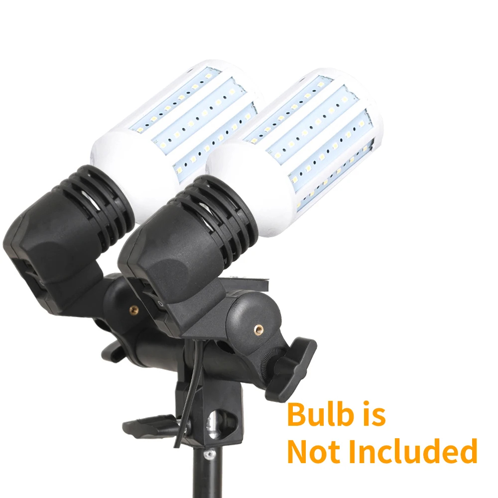 Double Head Photography Studio Light Fitting | E27 Socket Bulb Holder ...