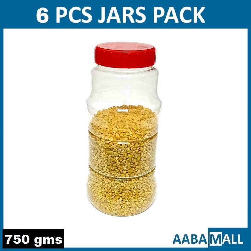 CYLINDER JAR SET - PACK OF 6 PCS PLASTIC KITCHEN JARS BOX STORAGE BURNI ...