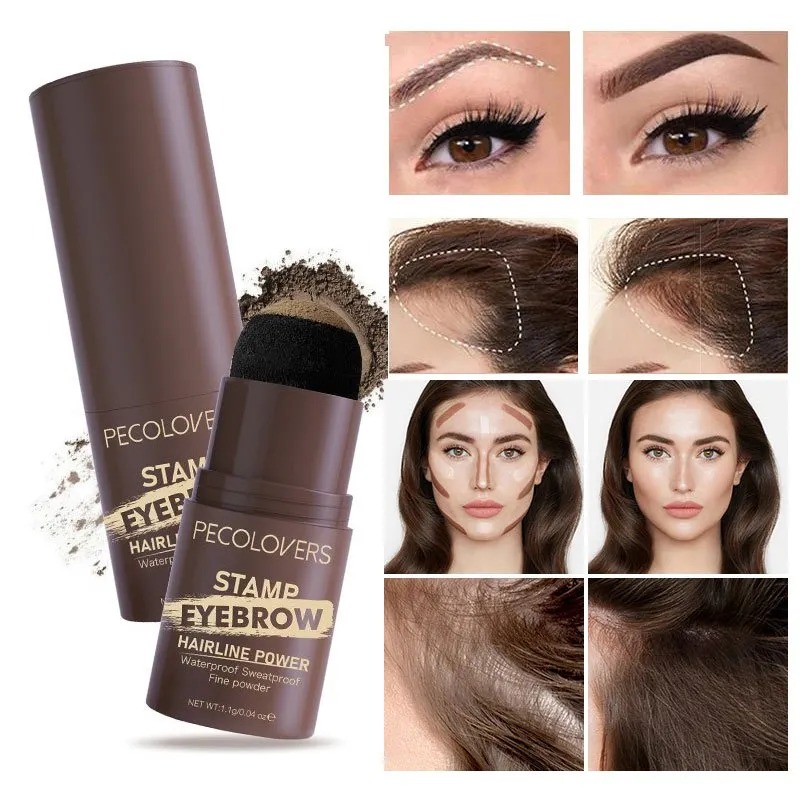 Eyebrow Hair Stamp & Hairline Powder 2in1 With Brush Stencils | Daraz.pk