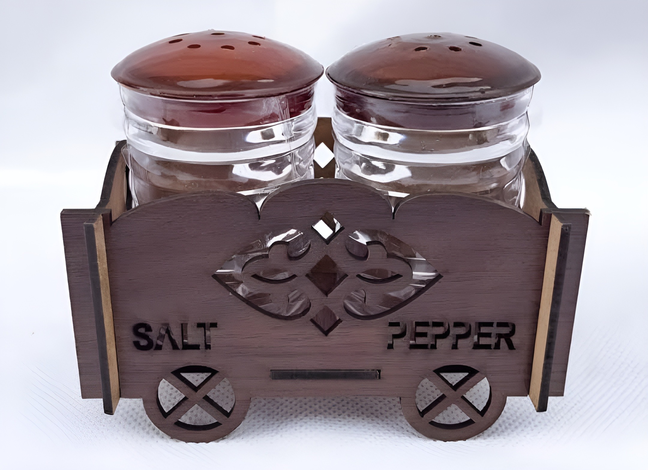 Pack of 2 Wooden Salt Dispenser / Namakdani In Beautiful Car Shape With ...