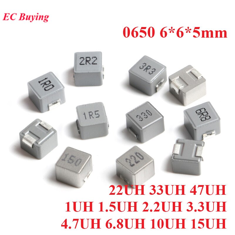10pcs/lot 0650 SMD Molding Power Inductor 1UH 1.5UH 2.2UH 3.3UH 4.7UH 6.8UH 10UH 15UH 22UH 33UH ...