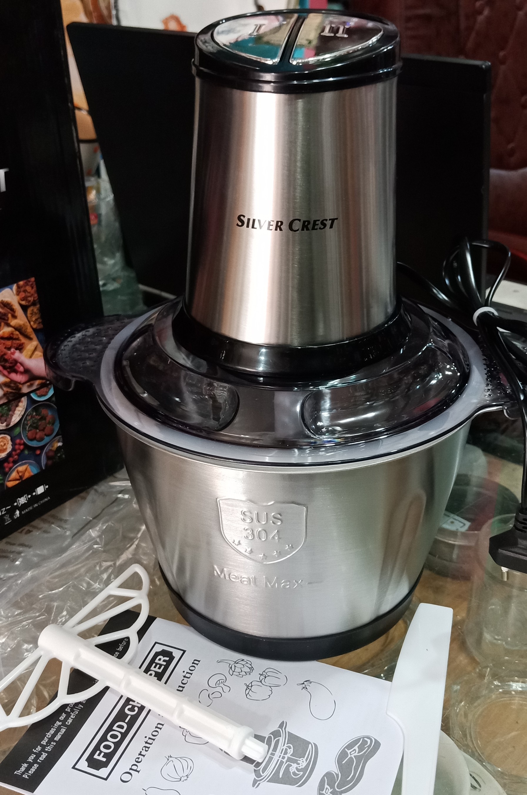 Meat Chopper Grinder Electric Silver Crest stainless steel Bowel ...