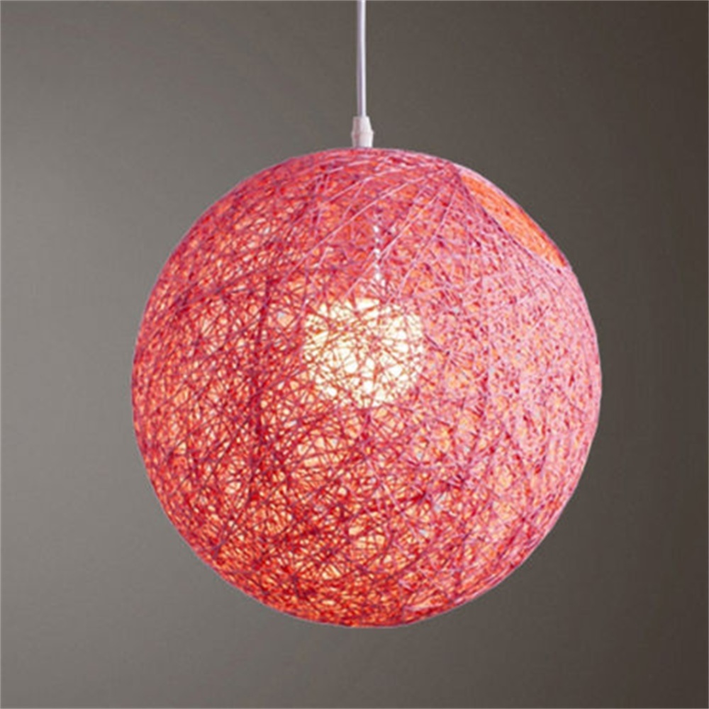 Handmade Fanoos Light Ceiling LED Round Hanging Lamp To Wall Cotton ...